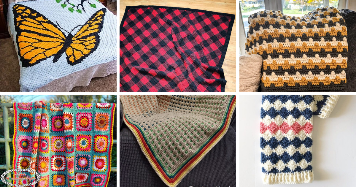10 Super Multi Color Crochet Blanket Patterns - FREE! - Nicki's ...
