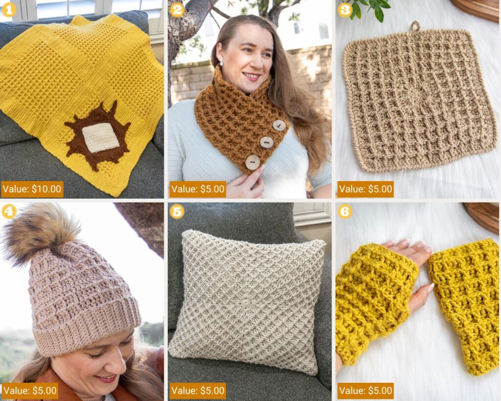 12 Crochet Waffle Stitch Patterns - Waffle Stitch Made Easy - Nicki's ...