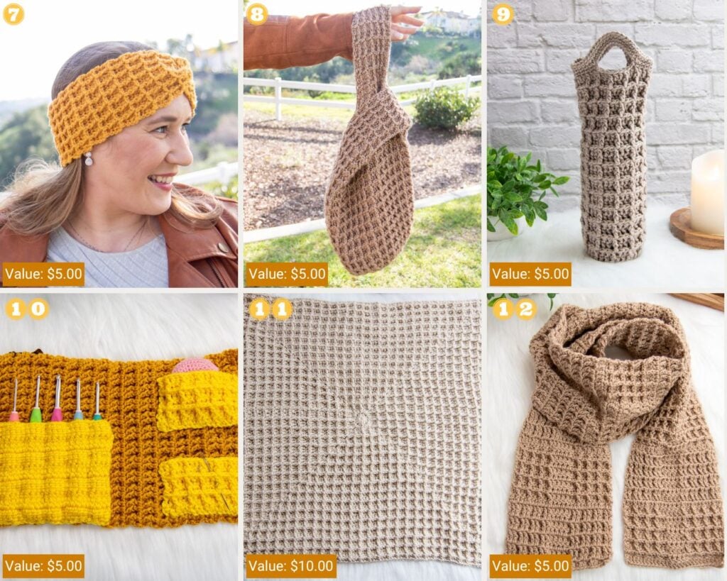 12 Crochet Waffle Stitch Patterns - Waffle Stitch Made Easy - Nicki's ...