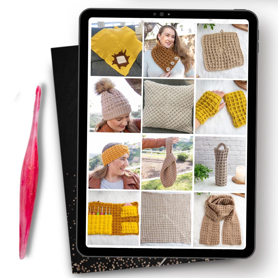 12 Crochet Waffle Stitch Patterns - Waffle Stitch Made Easy - Nicki's ...