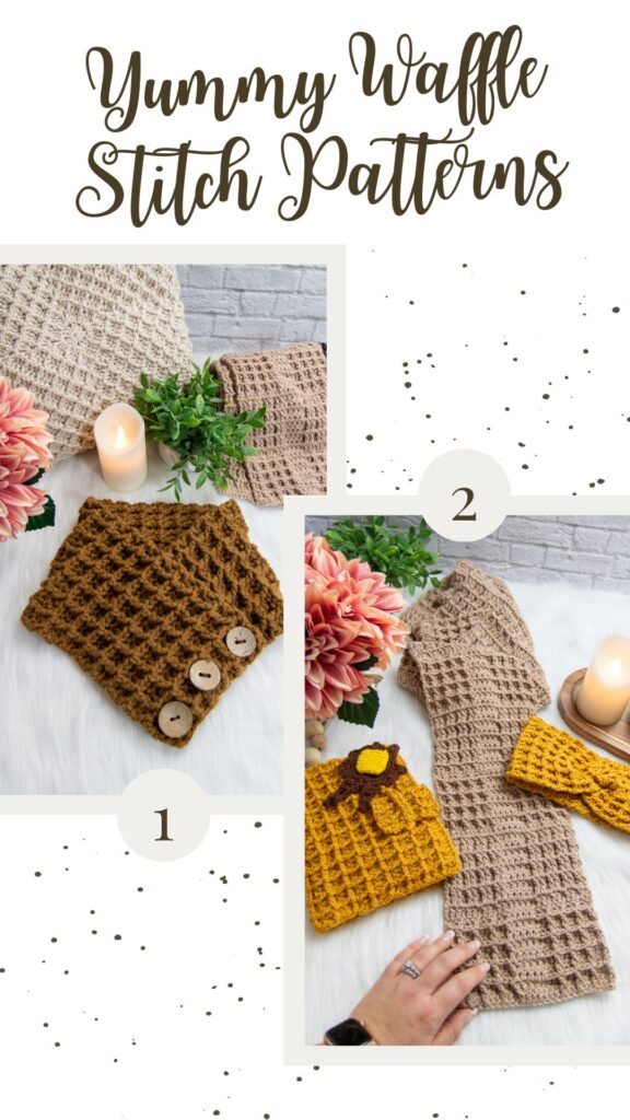 12 Crochet Waffle Stitch Patterns - Waffle Stitch Made Easy - Nicki's ...