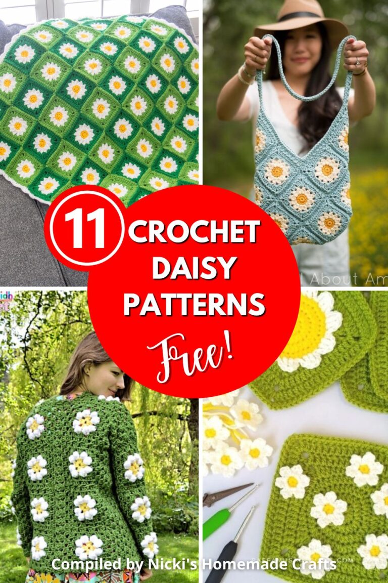 11 FREE Crochet Daisy Patterns - Easy and Cheerful - Nicki's Homemade ...