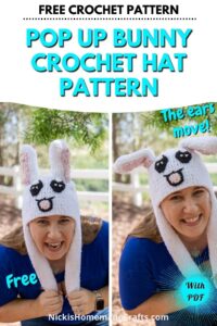 Pop-Up Crochet Bunny Hat with Moving Ears - FREE Pattern - Nicki's ...