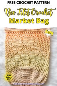 FREE Bee Filet Crochet Market Bag Pattern - Nicki's Homemade Crafts