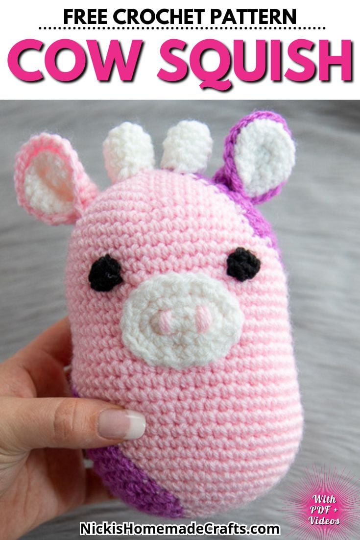 Free Crochet Cow Squish Pattern - Nicki's Homemade Crafts