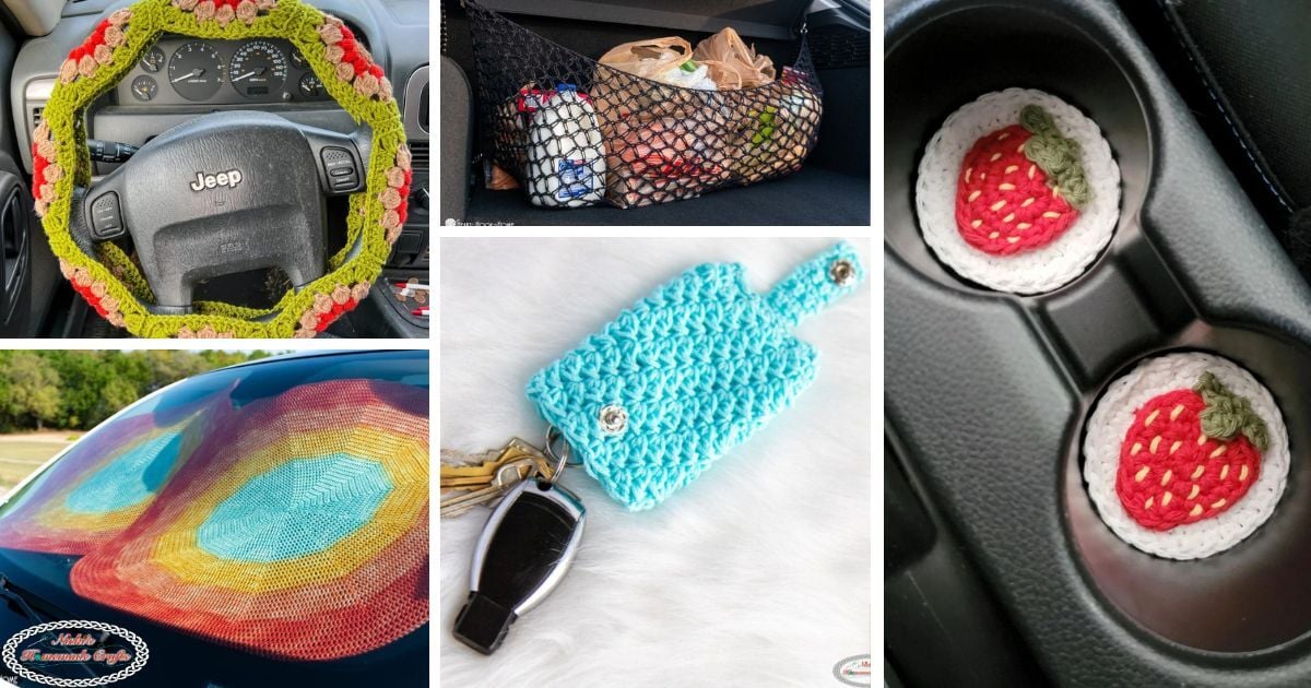 10 Free Crochet Car Accessories to Make this Summer! [Easy Patterns ...