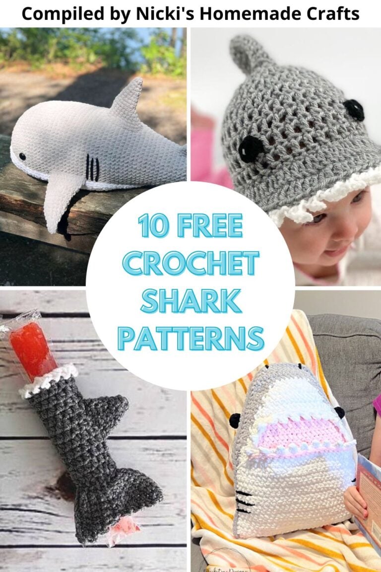 10 Free Crochet Shark Patterns [Shark Week] - Nicki's Homemade Crafts