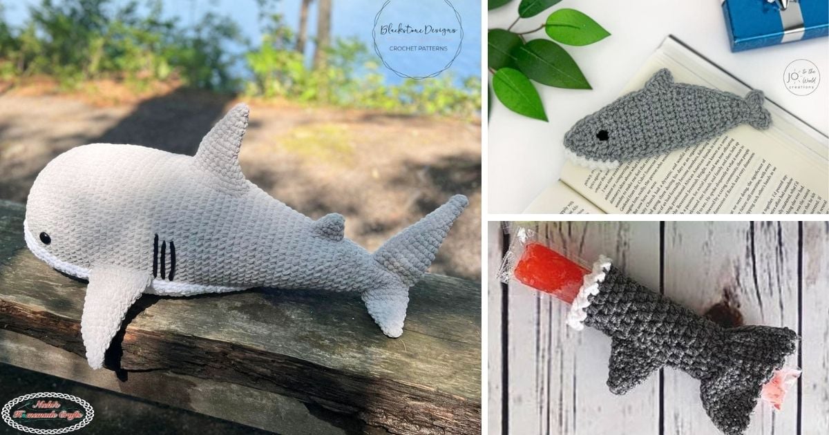 10 Free Crochet Shark Patterns [Shark Week] - Nicki's Homemade Crafts