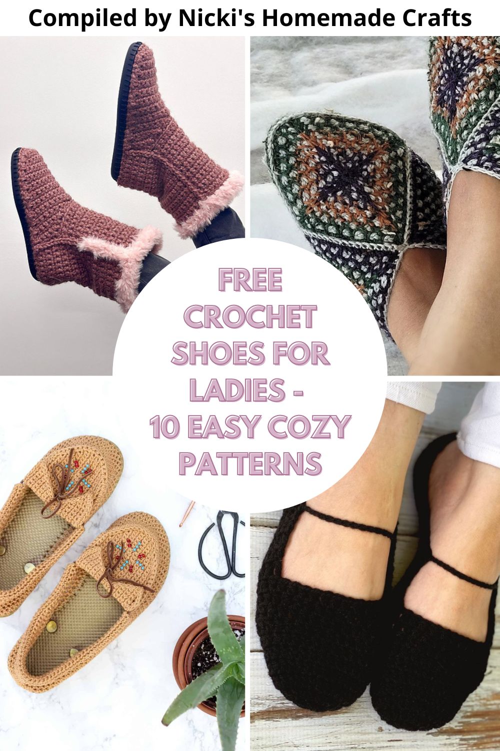 FREE Crochet Shoes for Ladies - 10 EASY Cozy Patterns - Nicki's ...