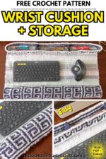 FREE Mosaic Crochet Keyboard Wrist Cushion with Storage Pattern - Nicki ...