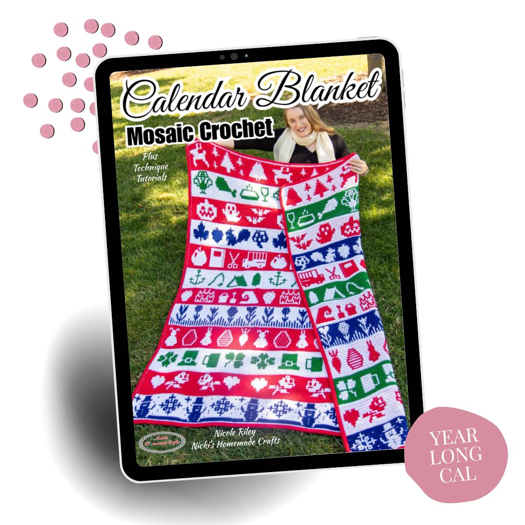 Free Mosaic Crochet Calendar Blanket Pattern Crochet Along - Nicki's ...