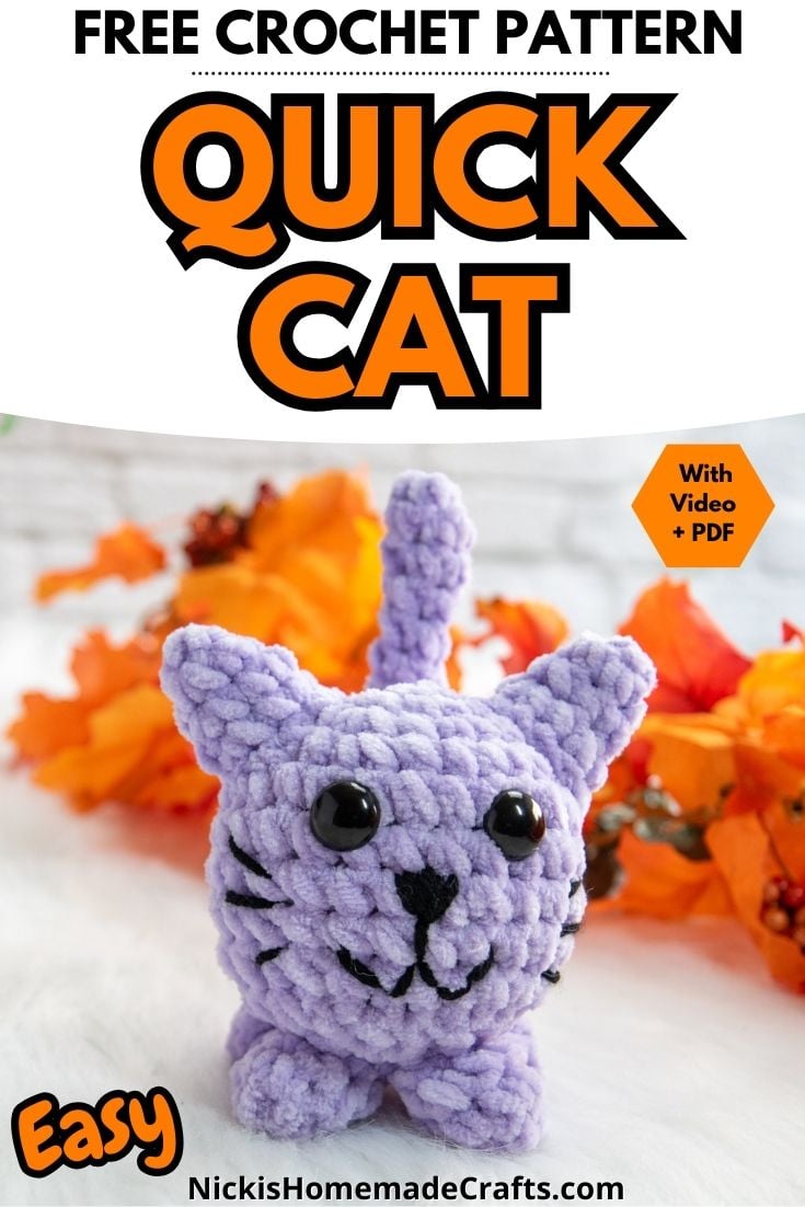 Free Quick Crochet Cat Amigurumi Squish Pattern - Nicki's Homemade Crafts