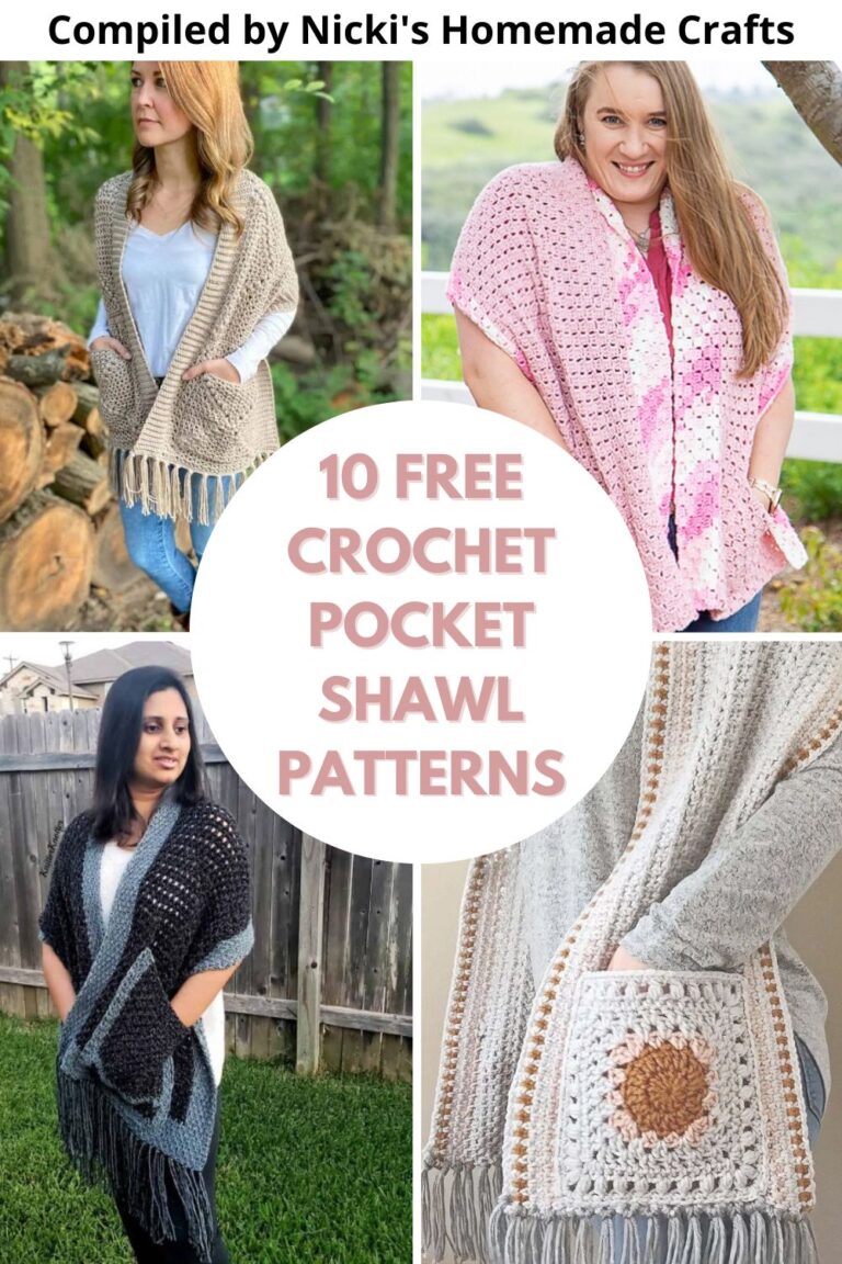10 Free Cozy Crochet Pocket Shawl Patterns - Nicki's Homemade Crafts
