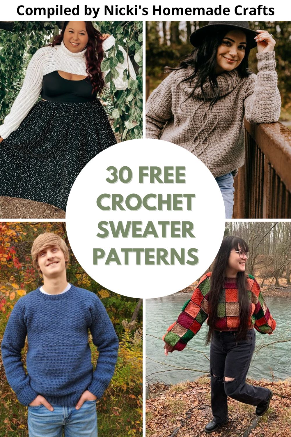 30 Amazingly Cozy Fall Crochet Sweater Patterns - Nicki's Homemade Crafts