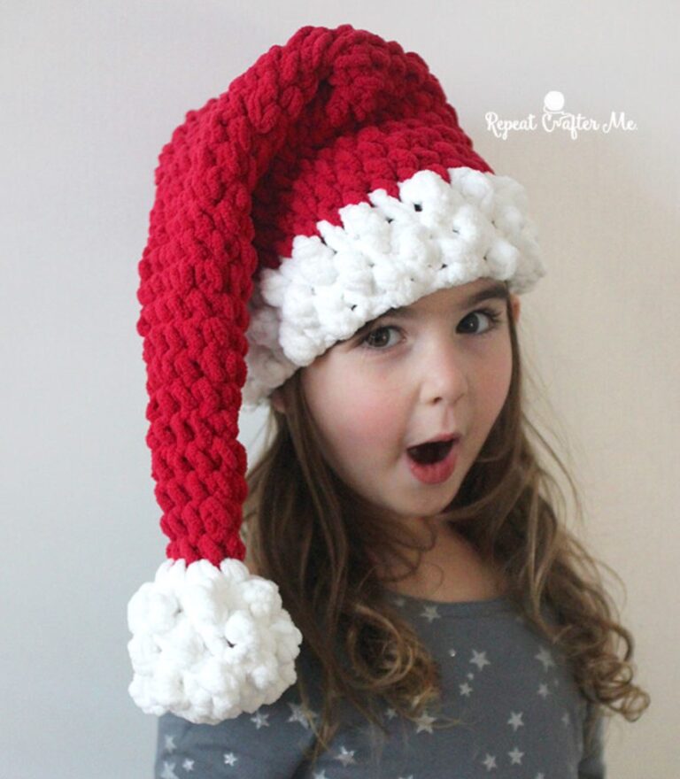 20 Easy Free Crochet Santa Hat Patterns for Christmas - Nicki's ...