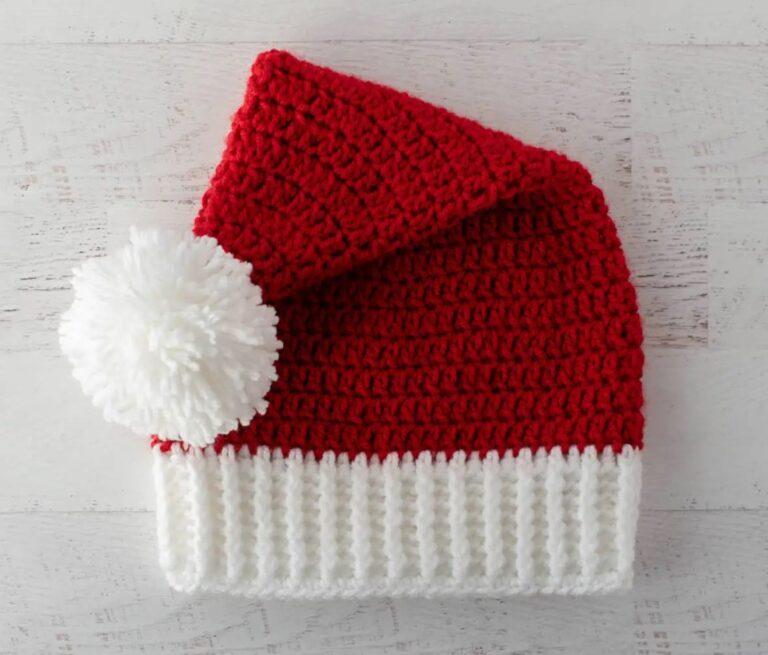 20 Easy Free Crochet Santa Hat Patterns for Christmas - Nicki's ...