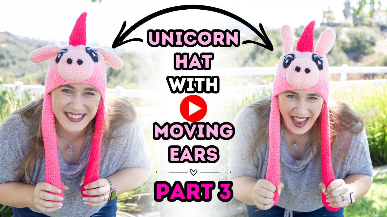 Free Crochet Unicorn Hat with Moving Ears Pattern - Nicki's Homemade Crafts