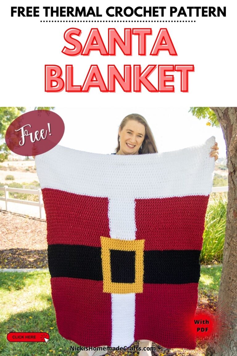 Free Thermal Crochet Santa Blanket Pattern - Nicki's Homemade Crafts