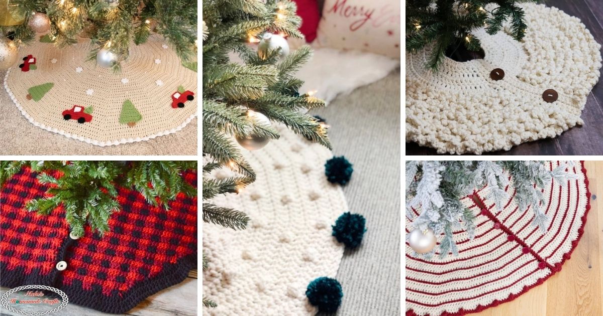 20 Most Beautiful FREE Crochet Christmas Tree Skirt Patterns - Nicki's ...
