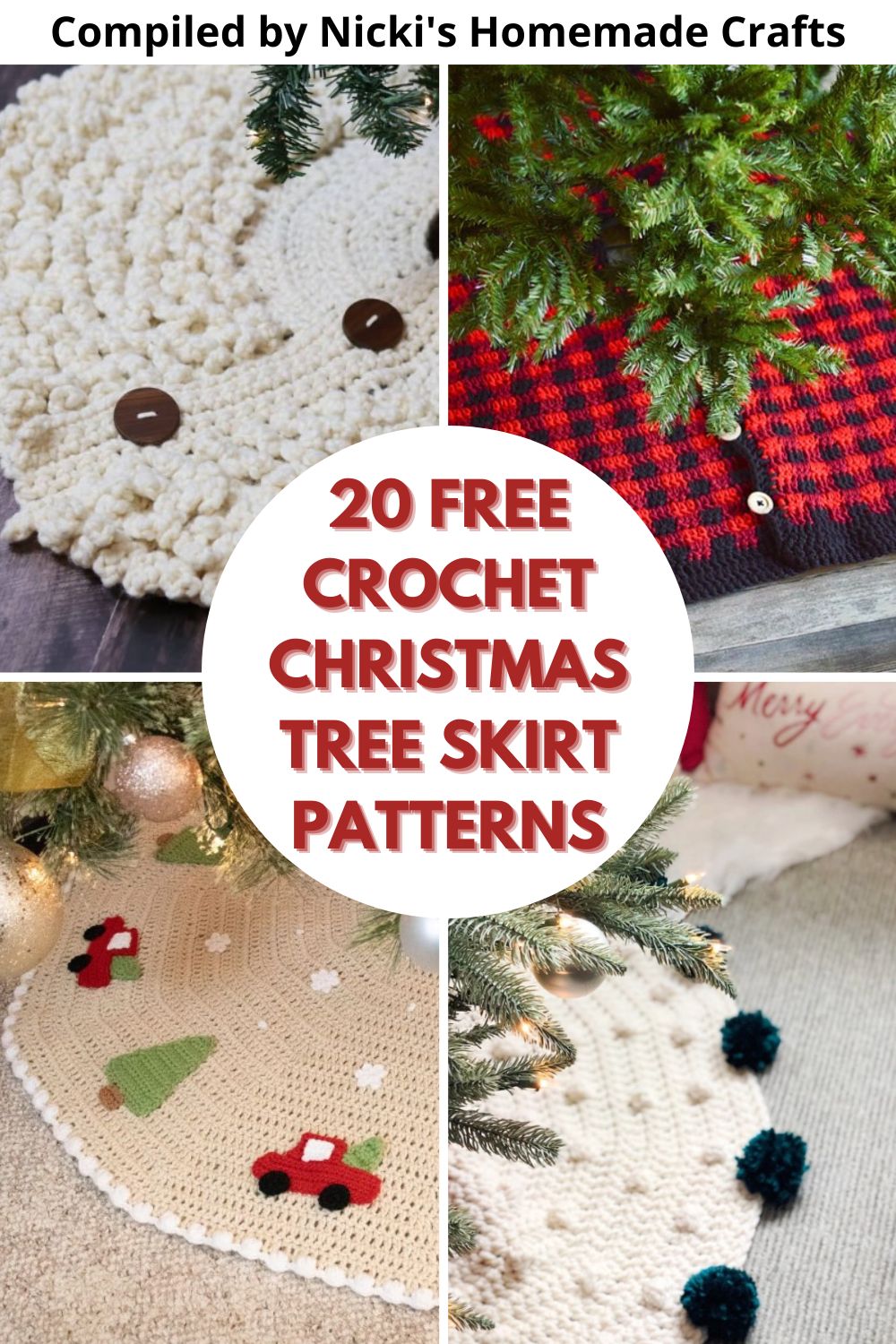 20 Most Beautiful FREE Crochet Christmas Tree Skirt Patterns - Nicki's ...