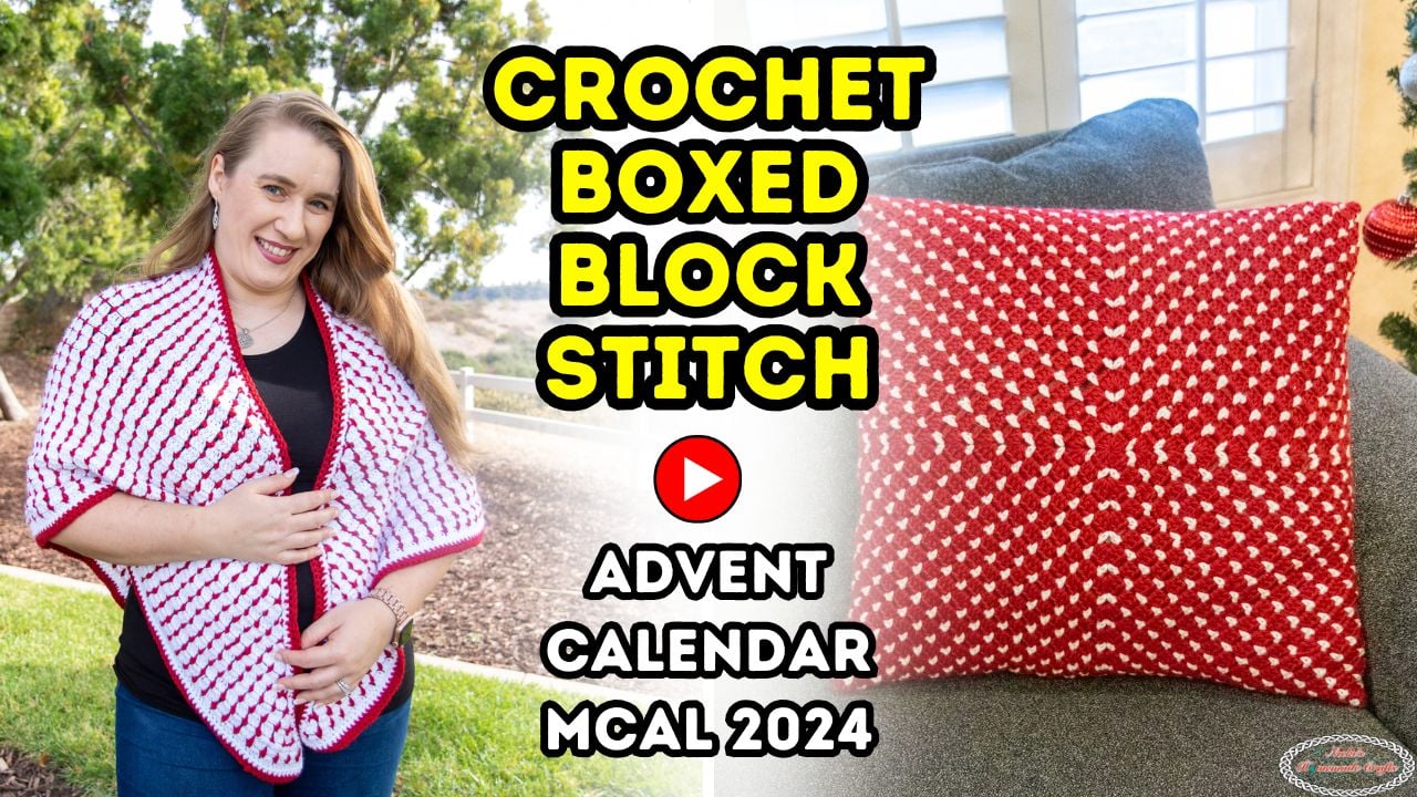 Crochet Boxed Block Stitch Tutorial with Video - Day 19 of Advent Calendar MCAL 2024 - Nicki's ...