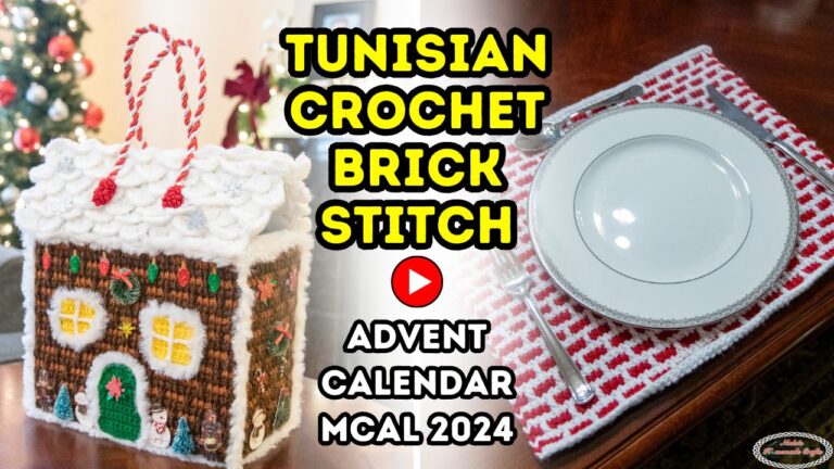 Tunisian Crochet Brick Stitch Tutorial with Video - Day 7 of Advent ...