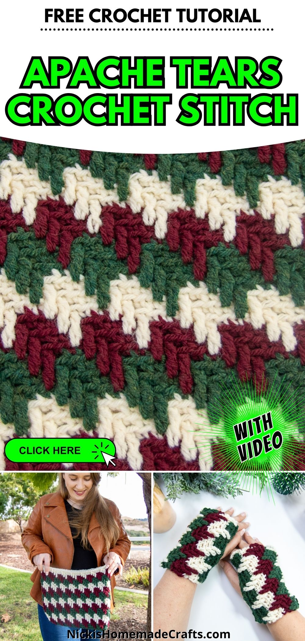 Apache Tears Crochet Stitch Tutorial with Video - Day 21 of Advent ...
