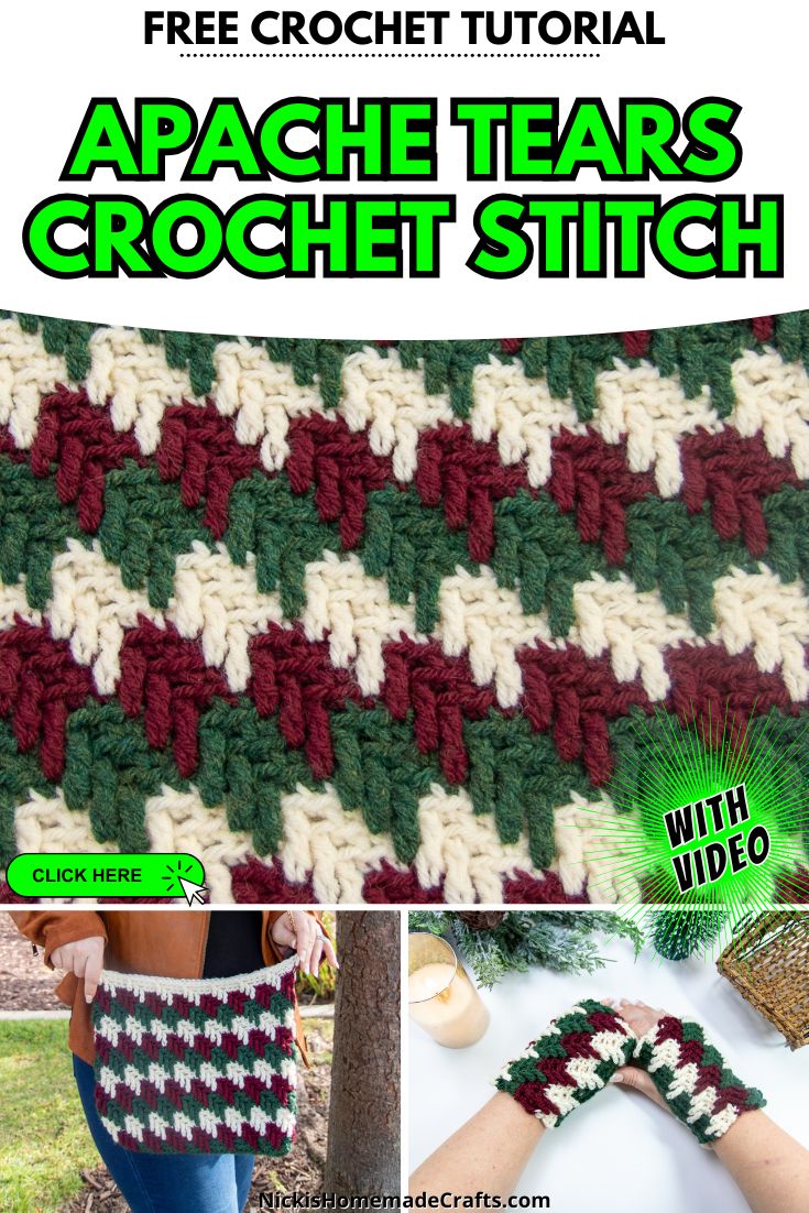 Apache Tears Crochet Stitch Tutorial with Video - Day 21 of Advent Calendar MCAL 2024 - Nicki's ...