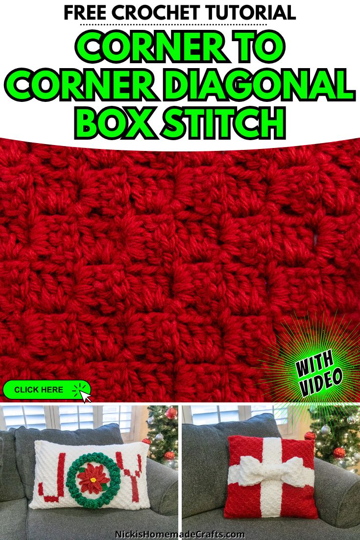 Corner to Corner Diagonal Box Stitch Tutorial with Video - Day 11 of Advent Calendar MCAL 2024 ...