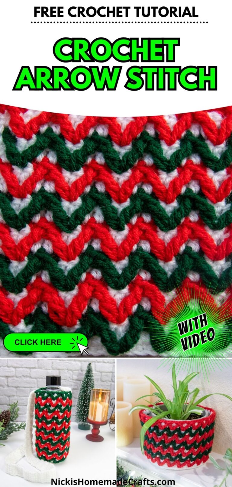 Crochet Arrow Stitch Tutorial with Video - Day 23 of Advent Calendar ...