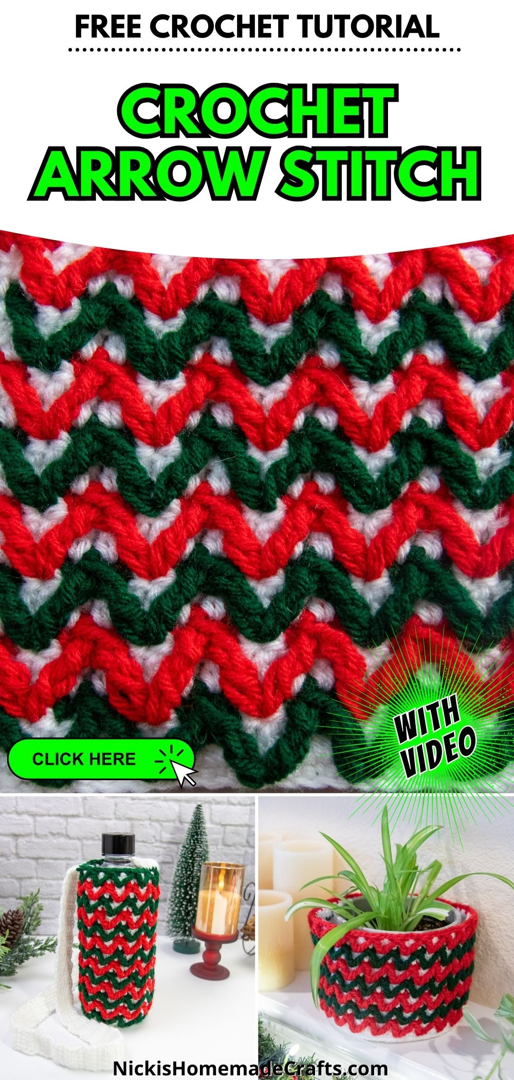 Crochet Arrow Stitch Tutorial with Video - Day 23 of Advent Calendar ...