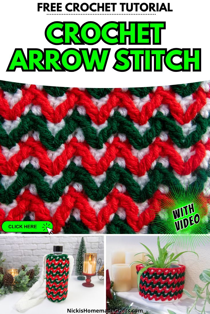 Crochet Arrow Stitch Tutorial with Video - Day 23 of Advent Calendar ...