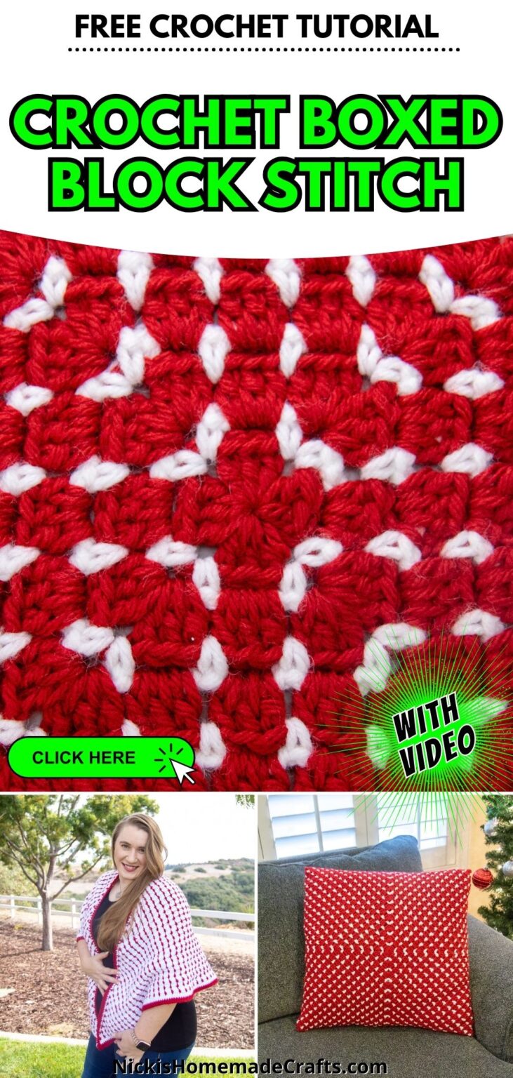 Crochet Boxed Block Stitch Tutorial with Video - Day 19 of Advent ...