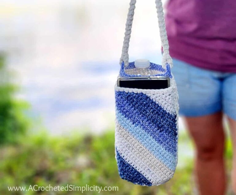 20 Free Crochet Water Bottle Holder Patterns - Nicki's Homemade Crafts