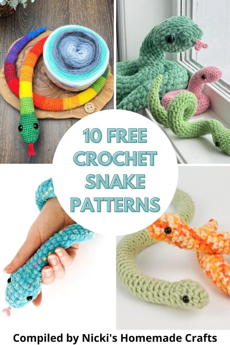 10 Amazing FREE Crochet Snake Patterns - Nicki's Homemade Crafts