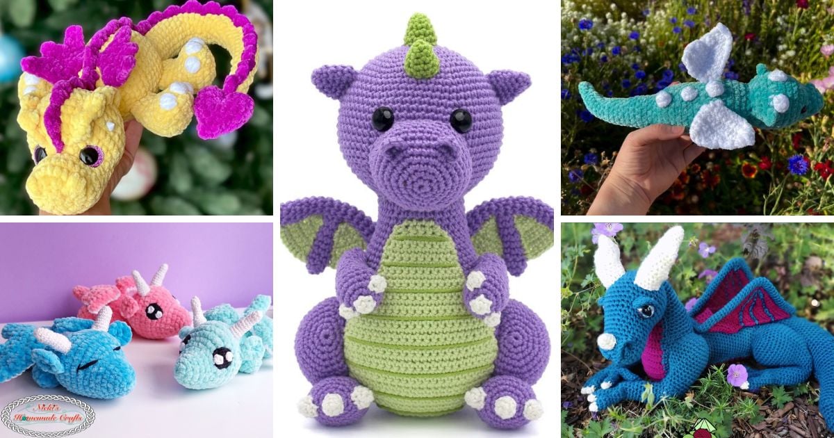 10 Magical FREE Crochet Dragon Patterns - Nicki's Homemade Crafts