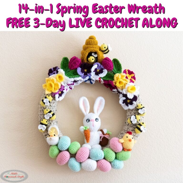 Free Crochet Spring Easter Wreath - 14-in-1 Patterns - 3-Day LIVE ...