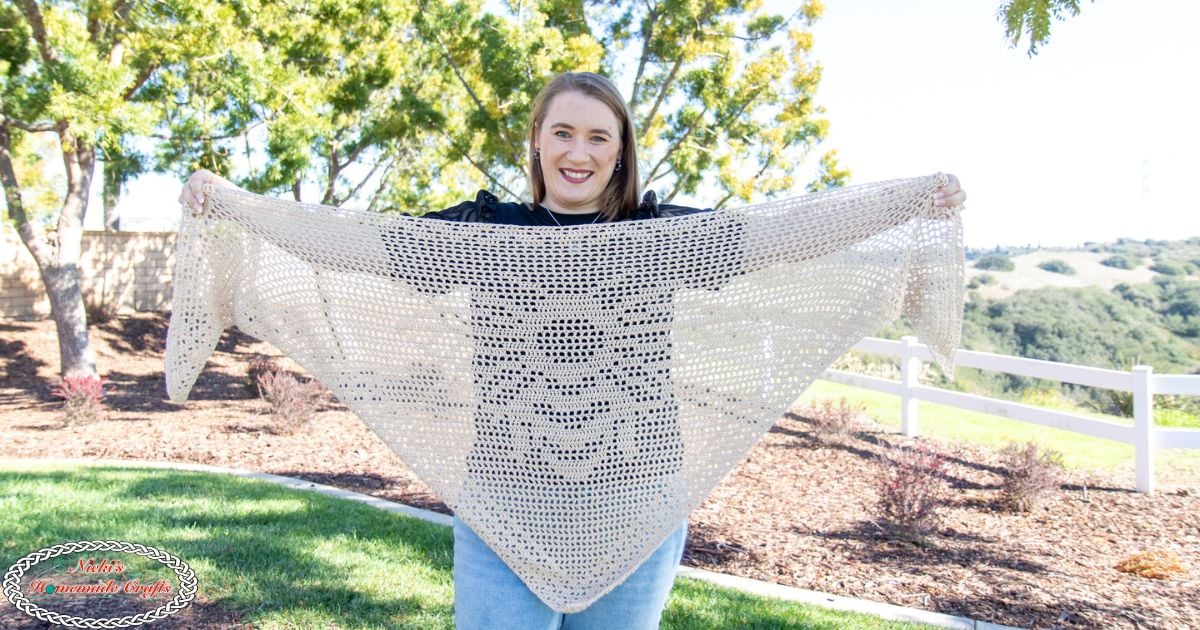 Beautiful Bee Crochet Triangle Shawl - Free Pattern