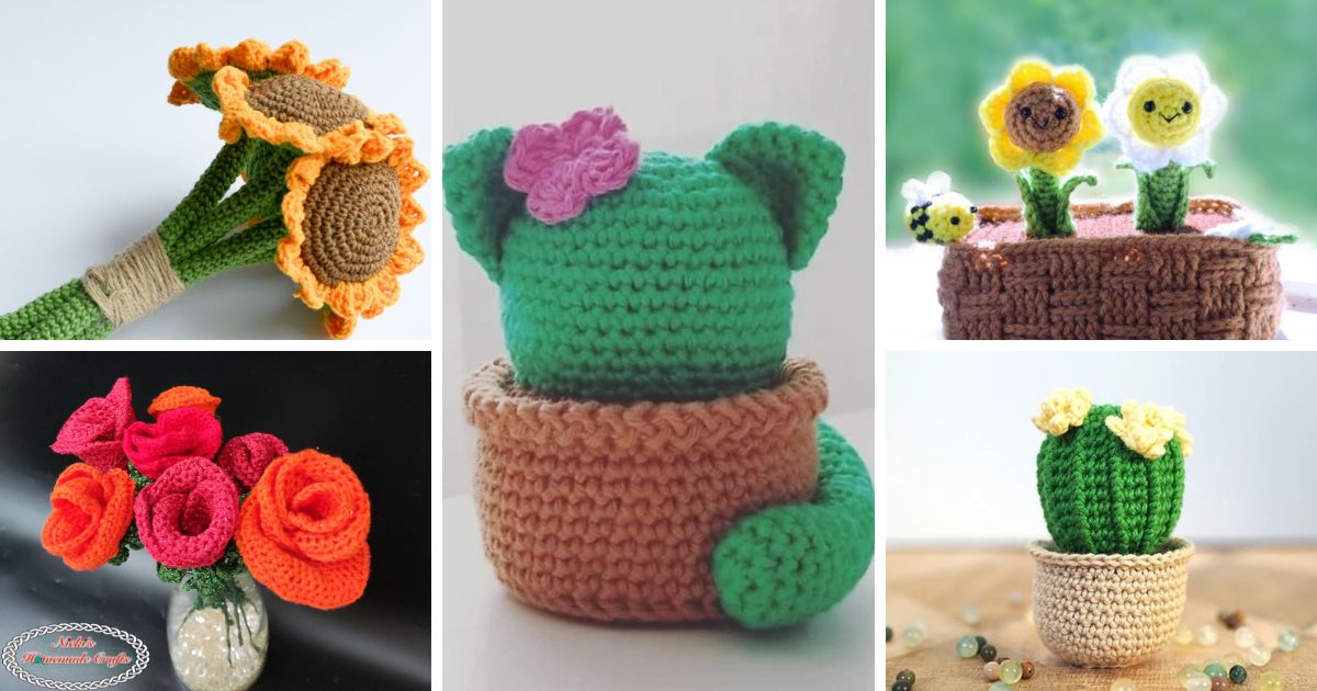 20 Free Crochet Houseplant Patterns That Stay Green Forever - Nicki's ...