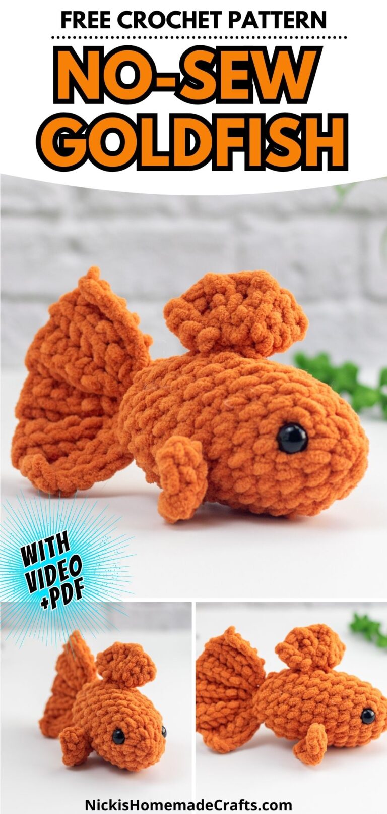 No-Sew Crochet Fish Pattern with Video – Free, Fast & Fun! - Nicki's ...