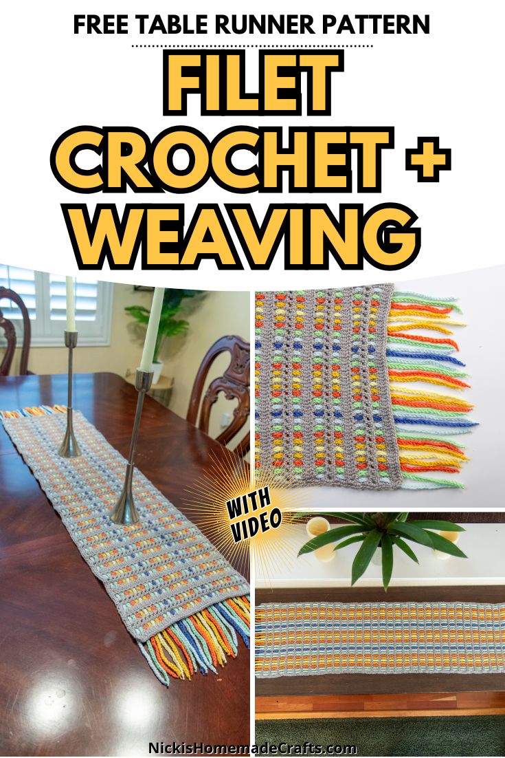 Free Filet Crochet Table Runner Pattern with a Gorgeous Gradient ...
