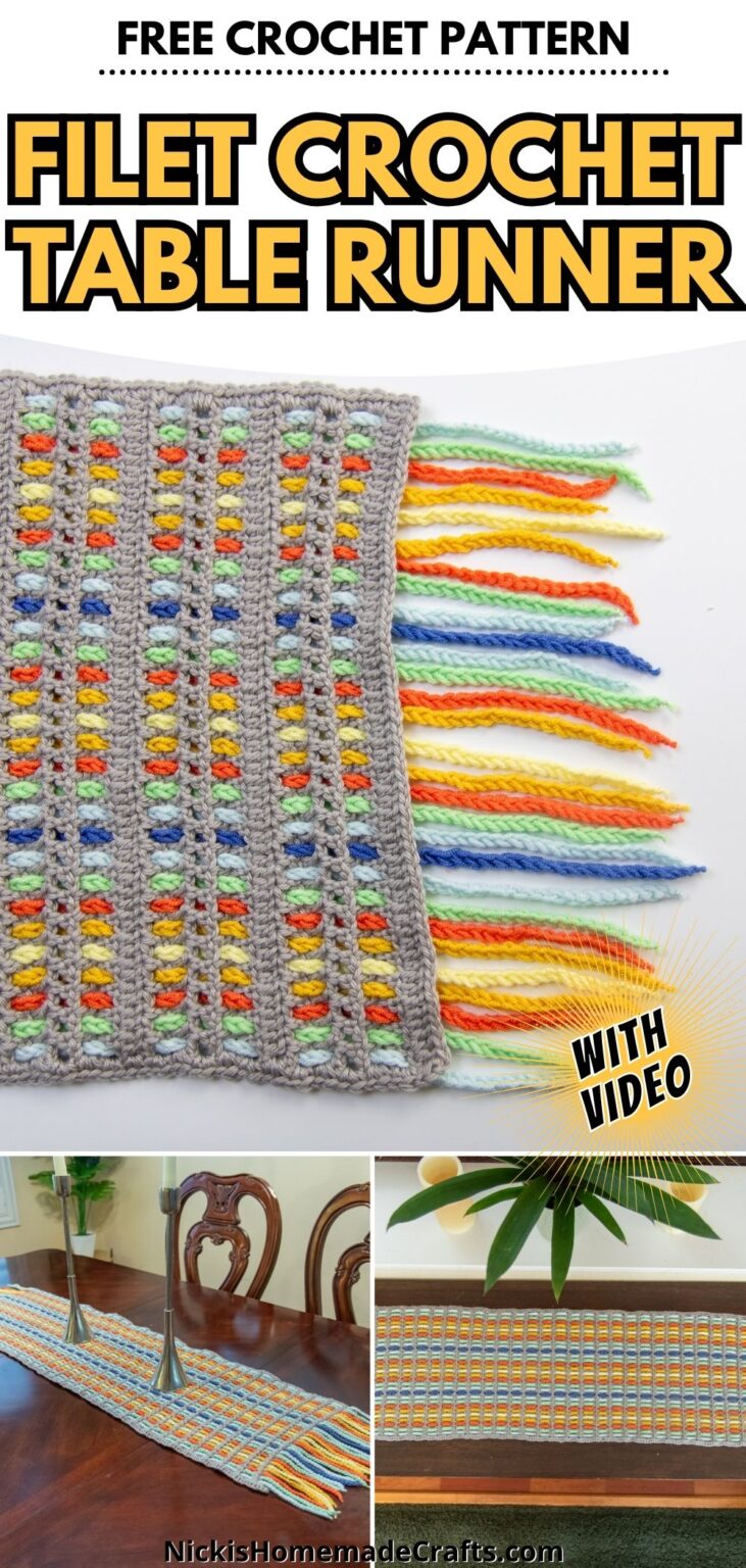 Free Filet Crochet Table Runner Pattern with a Gorgeous Gradient ...
