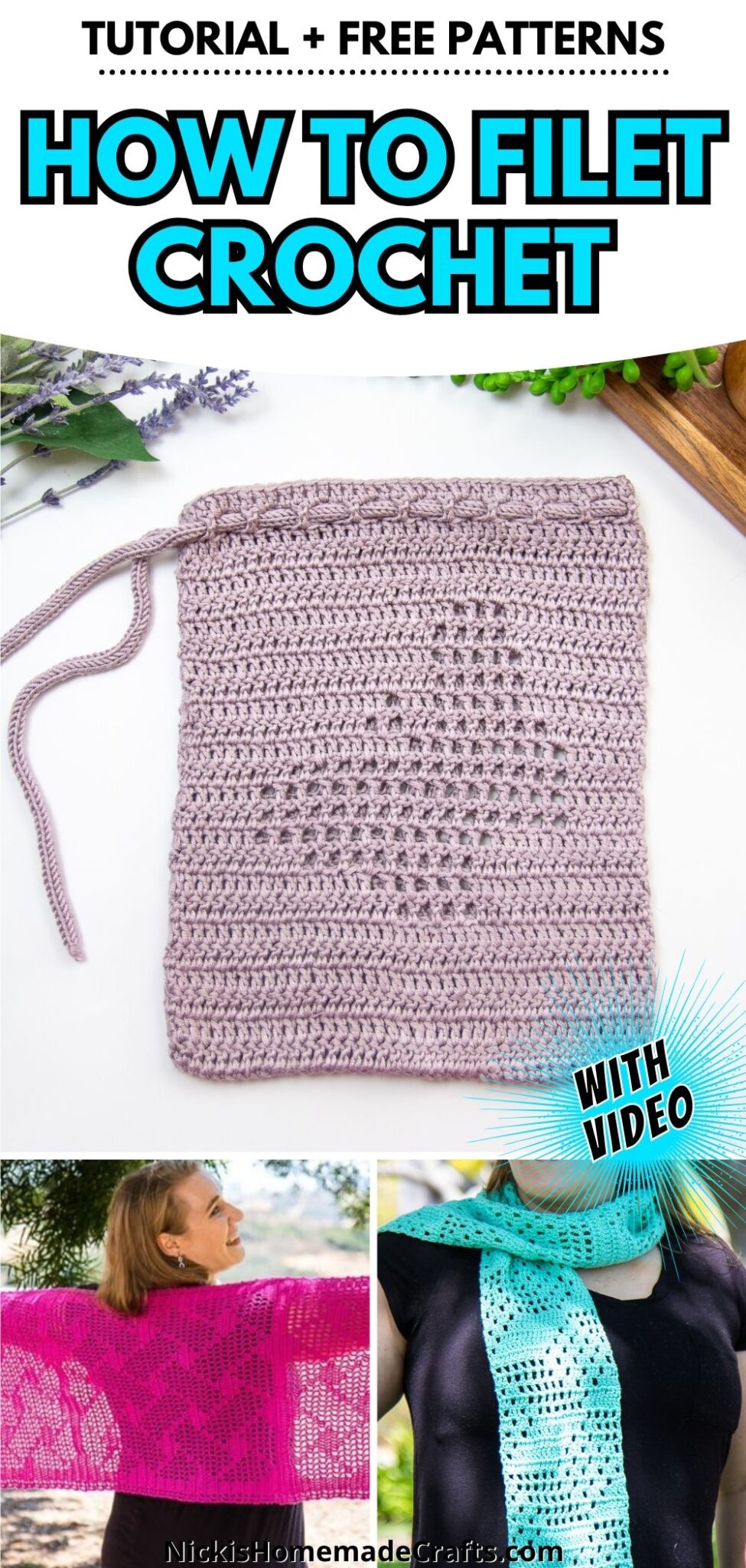 How to Filet Crochet 2 Ways + Free Patterns - Nicki's Homemade Crafts