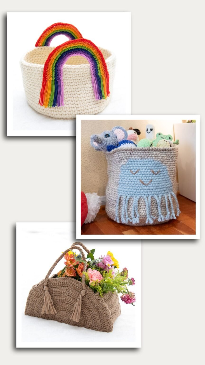 Crochet Baskets Made Easy - 40 Patterns, ad-free, with 50+ Videos ...