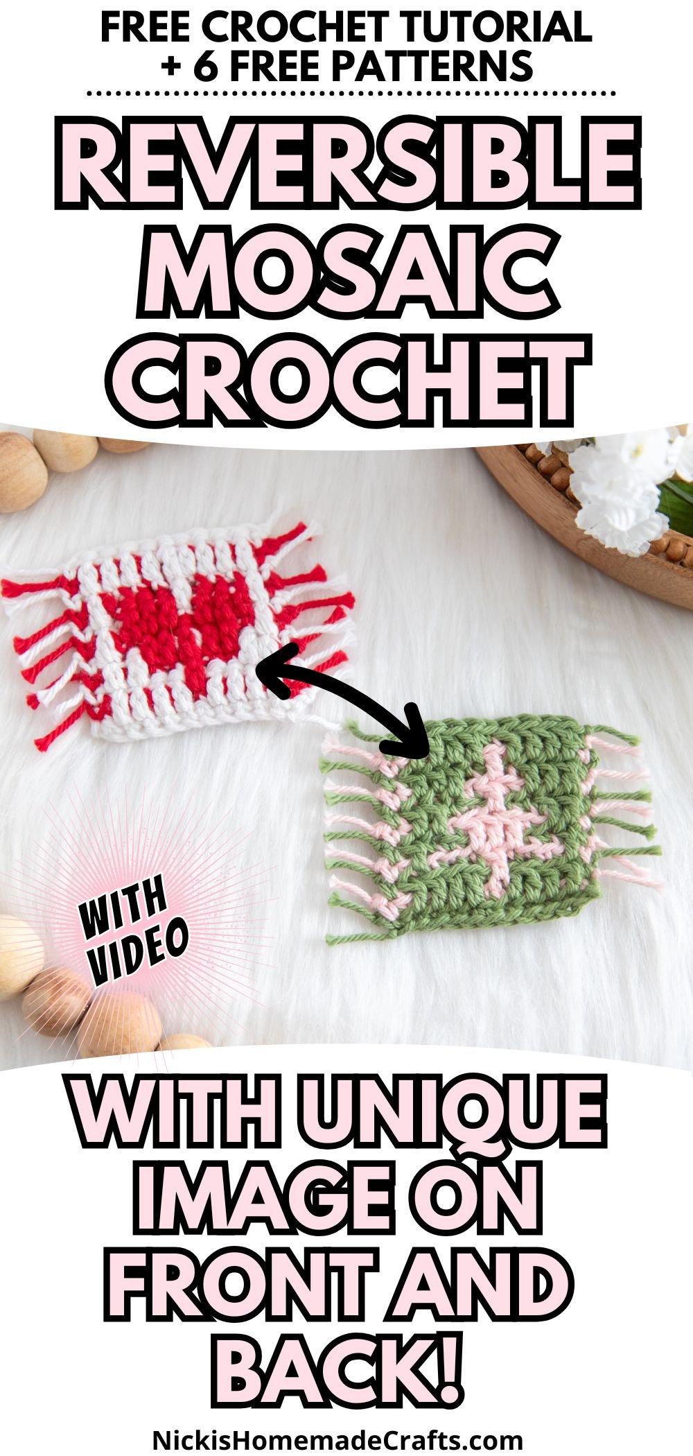 How to do the Reversible Crochet Mosaic Technique Double Sided + 6 Free ...