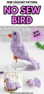Free No-Sew Crochet Bird Pattern - Easy with Video Tutorial - Nicki's ...