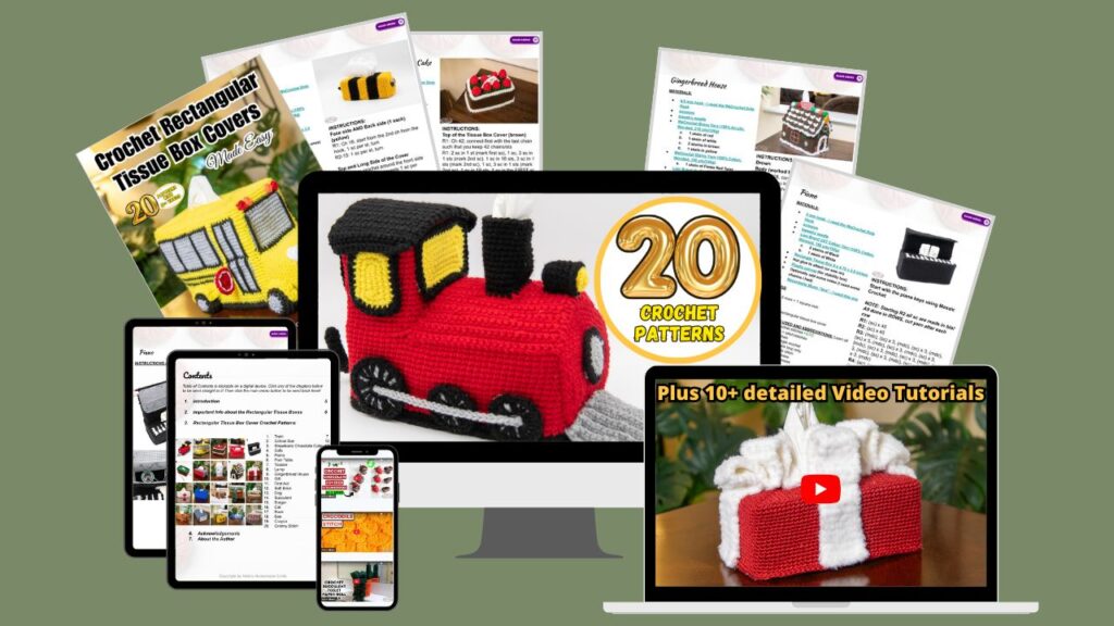 Crochet Rectangular Tissue Box Covers Made Easy - 20 Patterns, ad-free ...