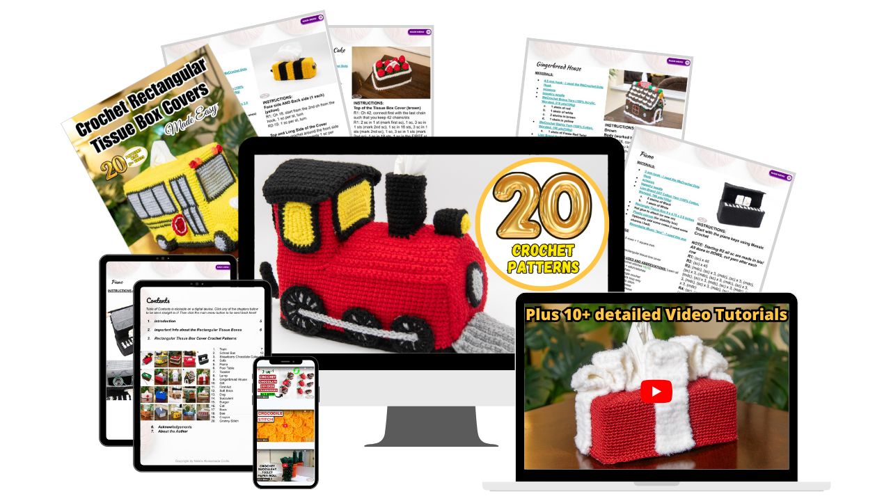 Crochet Rectangular Tissue Box Covers Made Easy - 20 Patterns, ad-free ...