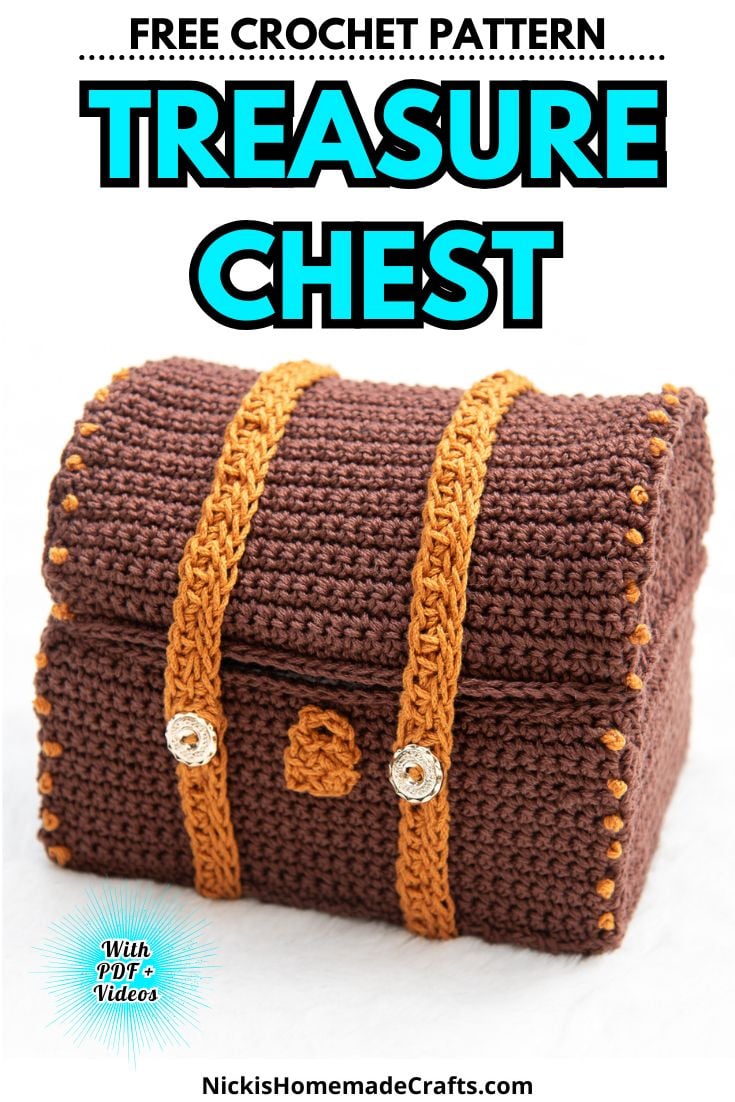 Free Crochet Treasure Chest Storage Basket Pattern - 3 Video Tutorials Included - Nicki's ...