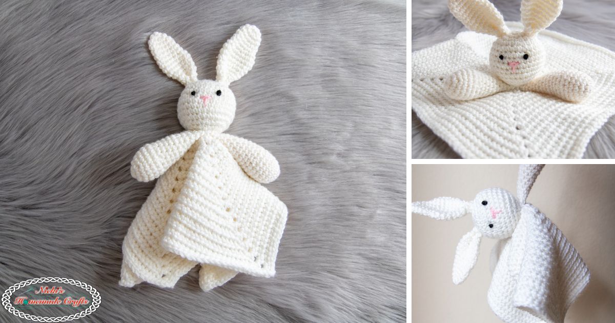 FREE Snuggle Bunny Lovey Crochet Pattern with Linked Stitches - Nicki's ...